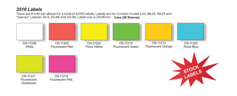 2516 Word Band Stock Labels - Contact Label Guns